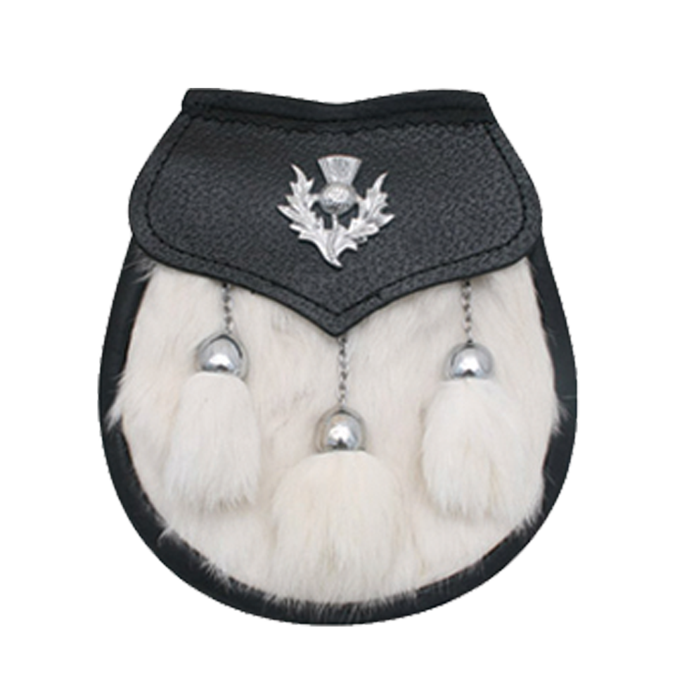 Kids Half Size - Black or White Rabbit Fur on regular leather, 2 ...