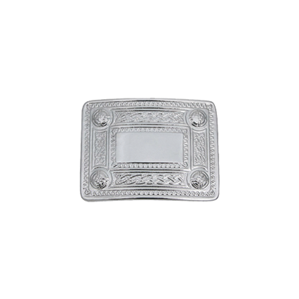 Buckle for Kilt Belt - Celtic Border Design with Plain rectangular ...