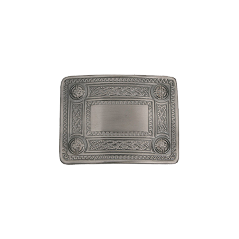 Buckle for Kilt Belt - Celtic Border Border Design with Corner Circles ...