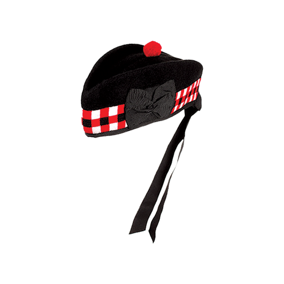 Glengarry Diced Cap - Black - Scottish Retail